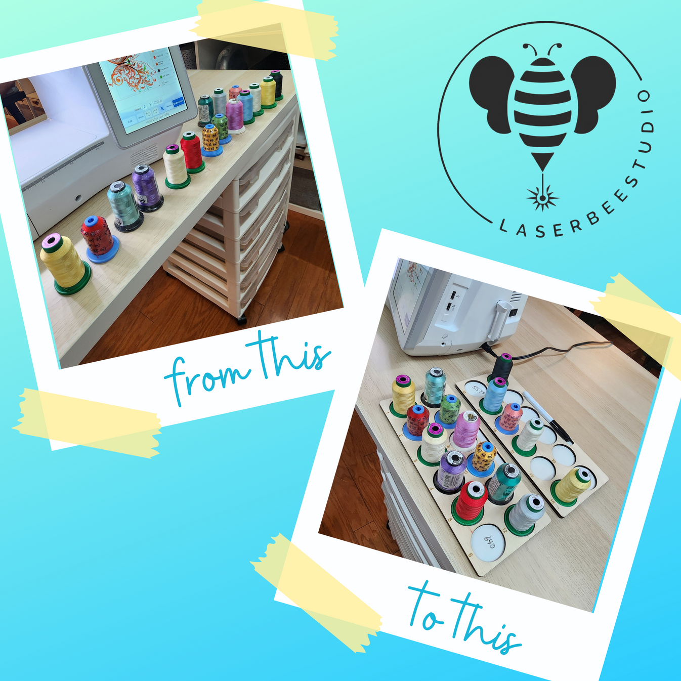 Embroidery Thread Project Tray (Set 1) | Project Tray | Thread Tray ...
