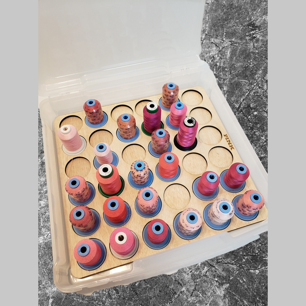 Sort-by-Color embroidery thread storage trays | thread spool organizer ...